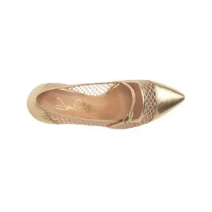 JOAN OLOFF SHOES Caroline 80mm Heel Pump - Gold