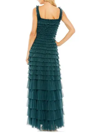 Mac Duggal Ruffled Mesh Gown