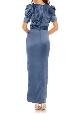 Mac Duggal Pleated Charmeuse Gown