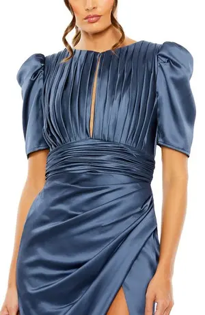 Mac Duggal Pleated Charmeuse Gown