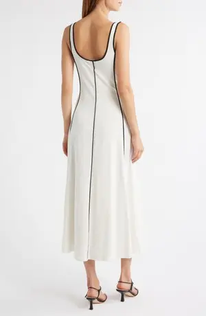 Mango Sleeveless Midi Dress - Ecru