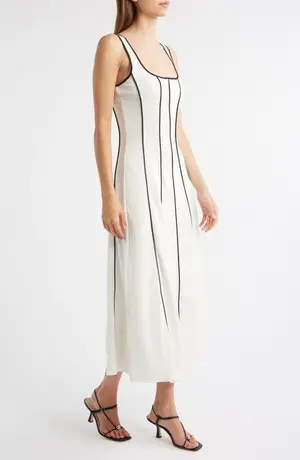 Mango Sleeveless Midi Dress - Ecru
