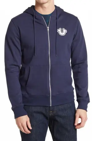 True Religion Core Zip-up Hoodie - Ace Blue
