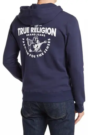 True Religion Core Zip-up Hoodie - Ace Blue