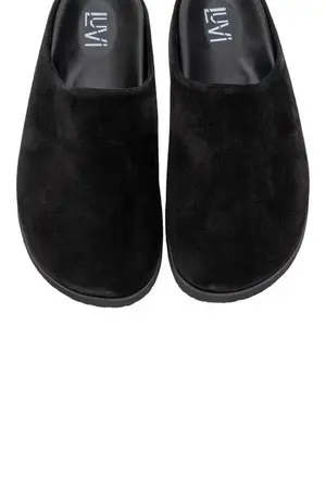 FOREVER & ALWAYS SHOES Space Suede Leather Slide Sandal