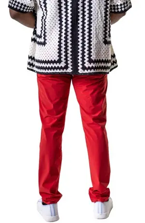 MACEOO Slim-fit Drawstring Pants - Red