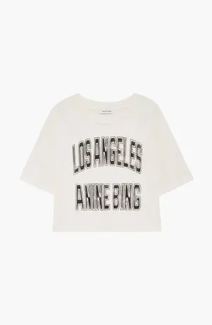 ANINE BING Johnny Cropped Tee - Cream