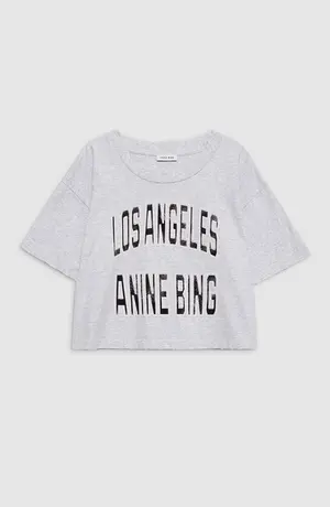ANINE BING Johnny Cropped Tee - Grey