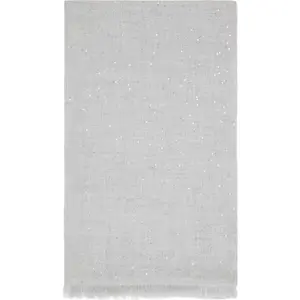 Brunello Cucinelli Cashmere And Silk Diamond Yarn Scarf Light Grey