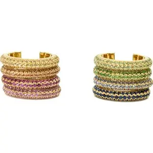 Fry Powers Sparkle Ear Cuff In 14k Gold - Blue