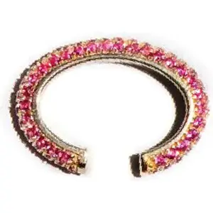 Fry Powers Sparkle Ear Cuff In 14k Gold - Fuchsia