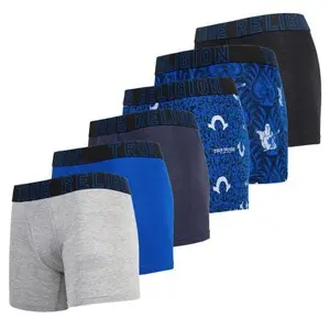 True Religion Boxer Briefs Cotton Stretch Underwear For Pack Of 6 - Blue