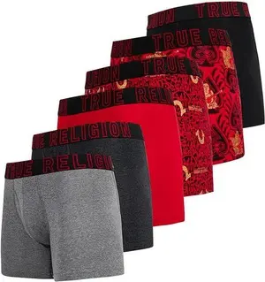 True Religion Boxer Briefs Stretch Underwear Pack Of 6 - Red