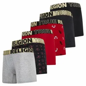 True Religion Boxer Briefs Stretch Underwear Pack Of 6 - Red/black