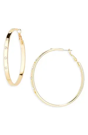 PANACEA Cubic Zirconia Hoop Earrings - Gold
