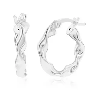 DONATELLO GIAN Sterling Twisted Hoop Earrings - Silver