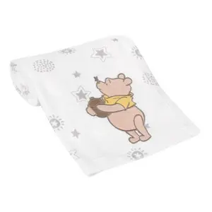 LAMBS & IVY Disney Baby Winnie The Pooh Fleece Appliqued Baby Blanket - Cream