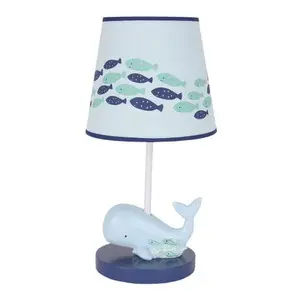 LAMBS & IVY Oceania Ocean/sea/nautical Nursery Lamp With Shade & Bulb - Blue