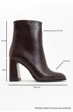 PROLOGUE SHOES High Heel Ankle Boots - Burgundy Faux Leather