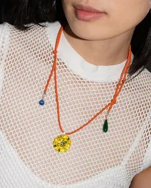 Fry Powers Sun Powers Resin Charm Pendant Necklace - Yellow