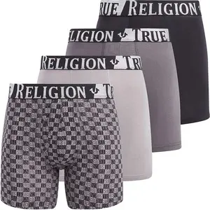 True Religion Boxer Briefs Stretch Underwear Pack Of 4 - Black/grey