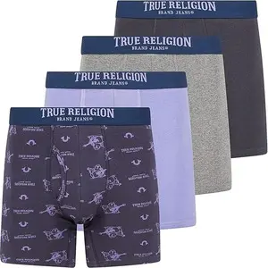 True Religion Boxer Briefs Stretch Underwear Pack Of 4 - Purple