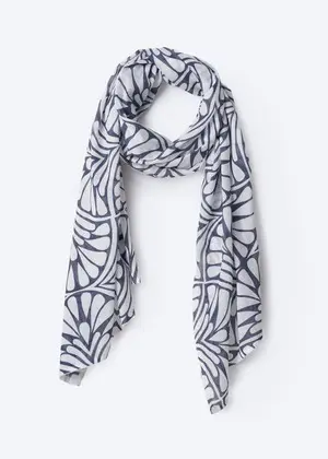VISCATA Foulard Scarf Blue Palms