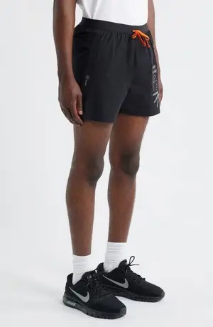 ROARK Alta 5 Printed Drawstring Shorts - Black