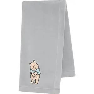 LAMBS & IVY Disney Baby Winnie The Pooh Hugs Soft Fleece Baby Blanket - Gray
