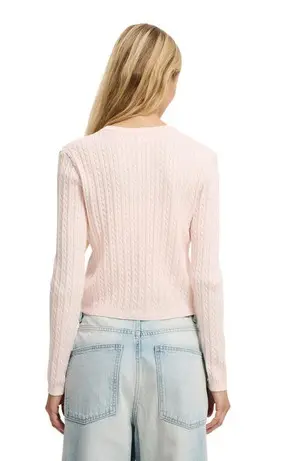 COTTON ON Crew Neck Cardigan - Pale Pink