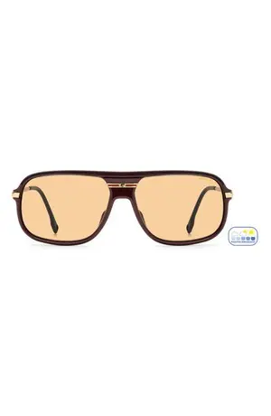 Carrera Eyewear C Sport Oversize Rectangle Sunglasses - Burgundy Gold/orange Photo