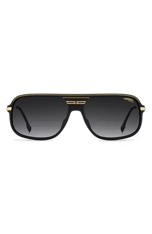 Carrera Eyewear C Sport Oversize Rectangle Sunglasses - Matte Black Gold/dark Grey Sf