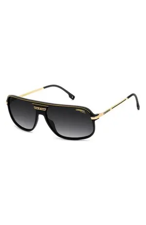 Carrera Eyewear C Sport Oversize Rectangle Sunglasses - Matte Black Gold/dark Grey Sf