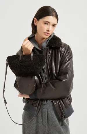 Brunello Cucinelli Shearling Mini Bag