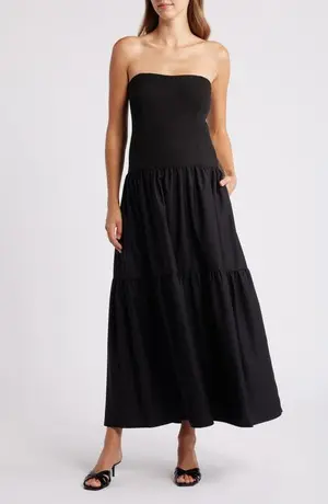 EMILIA GEORGE Evelyn Full Length Strapless Dress