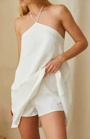 CRESCENT Modal Tencel Blend Halter Romper