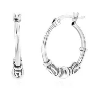 DONATELLO GIAN Sterling 925 Hoop Earrings - Silver