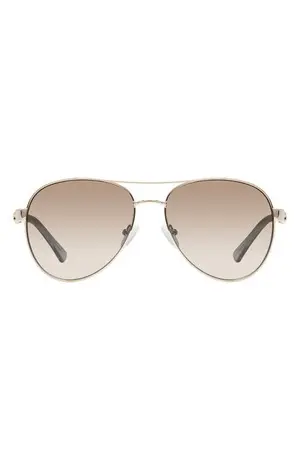 Kurt Geiger 57mm Aviator Sunglasses - Gold/brown Gradient