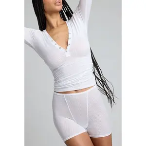 NEGATIVE UNDERWEAR Whipped Henley - White
