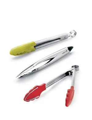 CUISIPRO 9.5 Inch Stainless Steel Locking Tempo Tongs