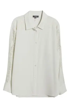 Lyssé Natasha Lace Trim Button-up Shirt