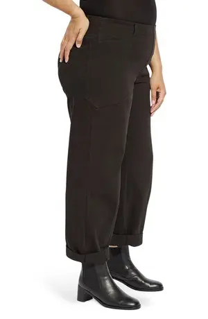 Lyssé Pull-on Knit Barrel Jeans - Black