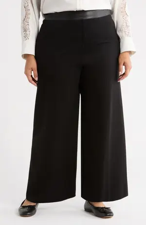 Lyssé High Waist Ankle Wide Leg Ponte Pants - Black
