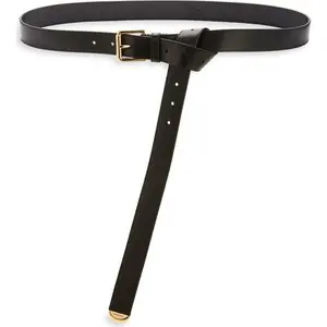 Givenchy Voyou Leather Belt With Metal Tip - Black