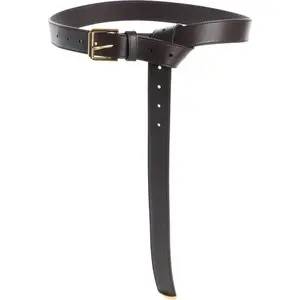 Givenchy Voyou Leather Belt With Metal Tip - Chocolate
