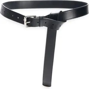 Givenchy Voyou Leather Belt With Metal Tip - Black