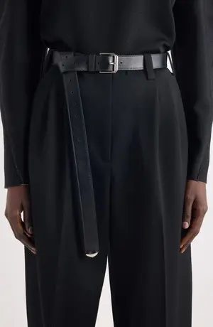 Givenchy Voyou Metal Tip Leather Belt - Black