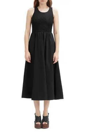 Bardot Bryony Lace & Poplin Midi Dress
