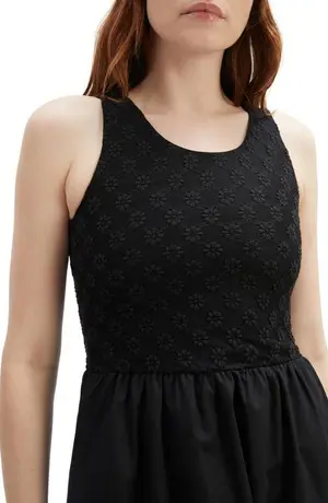Bardot Bryony Lace & Poplin Midi Dress
