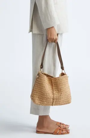 Strathberry Lana Raffia Hobo Bag